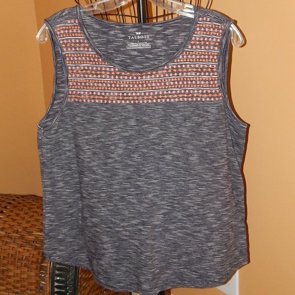 Talbots | Tops | Ladies Talbots Tank Top Shirt Blouse Size L Decorative ...